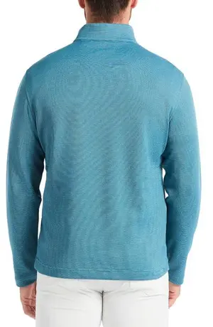 Robert Graham Troland Quarter Zip Top - Blue Coral