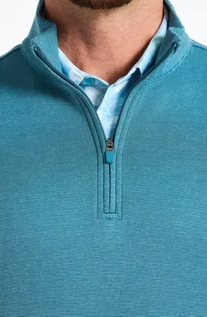 Robert Graham Troland Quarter Zip Top - Blue Coral