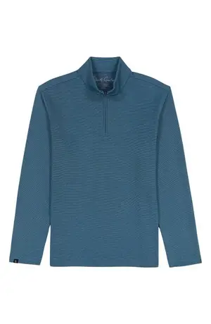 Robert Graham Troland Quarter Zip Top - Blue Coral