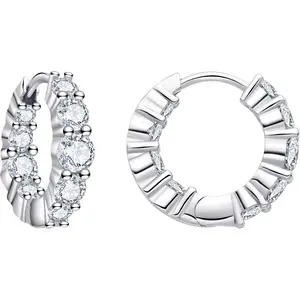 UNTAMED PETALS Riviera Crystal Hoop Earrings - Silver
