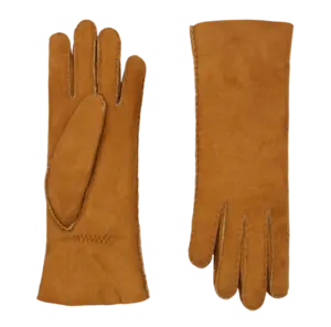 AGNELLE Denise Shearling Gloves - Chestnut