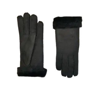 AGNELLE Denise Shearling Gloves - Noir