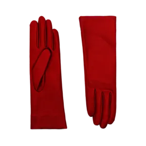 AGNELLE Christina Lambskin Gloves - Cardinal