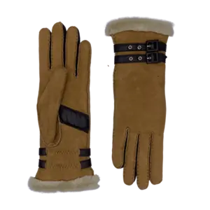 AGNELLE Bombera Double-faced Sheepskin Gloves - Chestnut