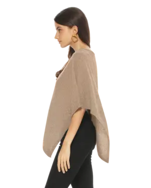 MONTICELLI CASHMERE Capelet Poncho - Taupe