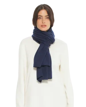 MONTICELLI CASHMERE Pure Cashmere Cloud-soft Scarf - Melange Blue