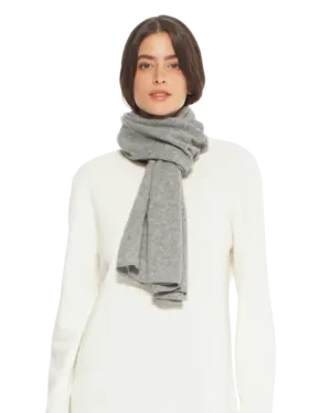 MONTICELLI CASHMERE Pure Cashmere Cloud-soft Scarf - Melange Grey