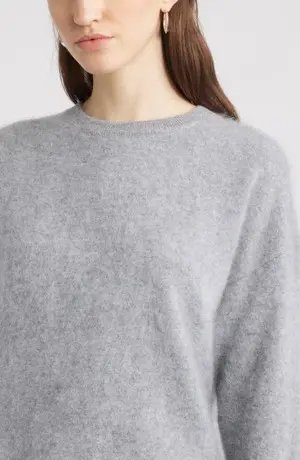 Nordstrom Brushed Cashmere Sweater - Grey Snow Heather