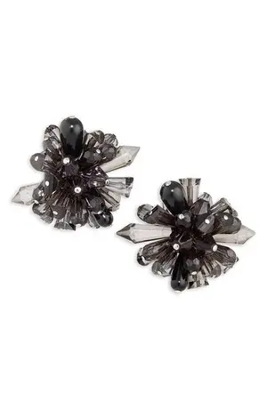 Carolina Herrera Crystal Cluster Earrings - Black