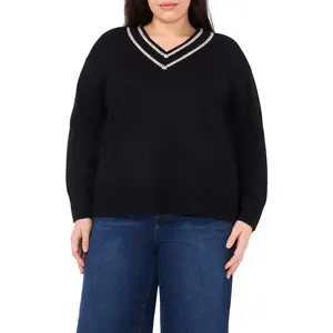 Halogen Embroidered Trim Sweater
