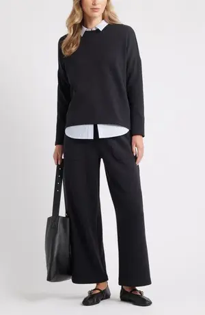 Caslon Patch Pocket Pull-on Ankle Pants - Black