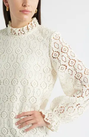 Caslon Ruffle Lace Top
