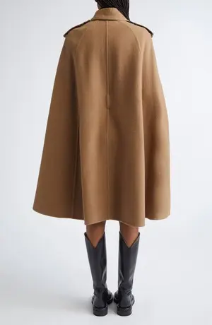Burberry Bellemont Cape Back Wool Coat