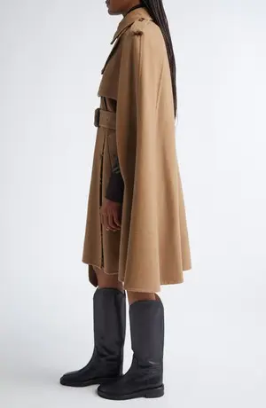 Burberry Bellemont Cape Back Wool Coat