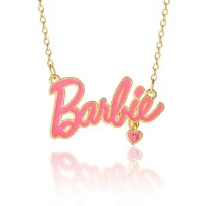 BARBIE 18k Yellow Gold Flash-plated Logo Necklace