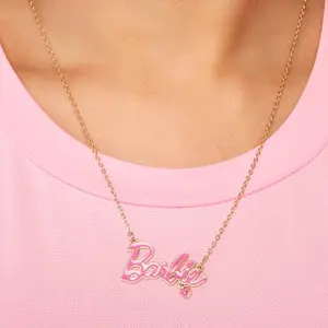 BARBIE 18k Yellow Gold Flash-plated Logo Necklace