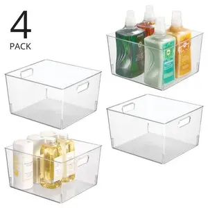 MDESIGN Plastic Household Cubby Storage Organizer Container Bin4 Pack