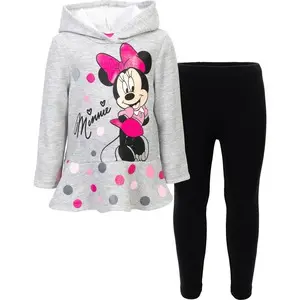 Disney Minnie Mouse Fleece Pullover Hoodie And Leggings Set - Heather Grey