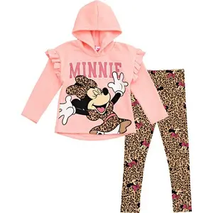 Disney Minnie Mouse Fleece Pullover Hoodie And Leggings Set - Pink/brown