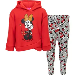 Disney Minnie Mouse Fleece Pullover Hoodie And Leggings Set - Red