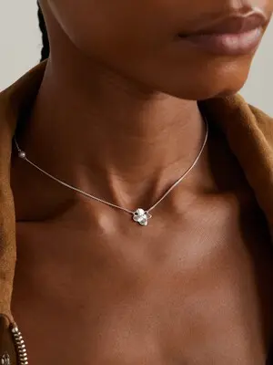 Completedworks Plated Pearl Floral Necklace