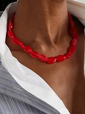 Completedworks Rhodium-plated Resin Necklace