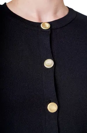 Endless Rose Short Sleeve Fine Knit Cardigan - Black