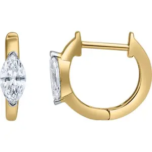 LUVMYJEWELRY 14k Gold 0.75 Ct. Marquise Lab Grown Diamond Huggie Earrings - 14k Yellow Gold