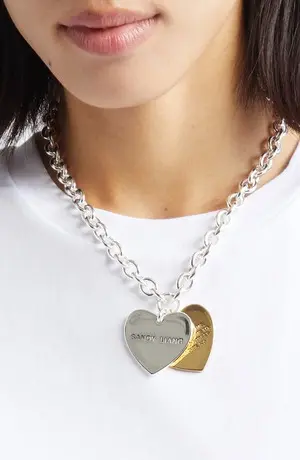 Sandy Liang Found Double Heart Pendant Necklace