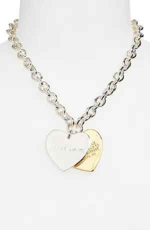 Sandy Liang Found Double Heart Pendant Necklace