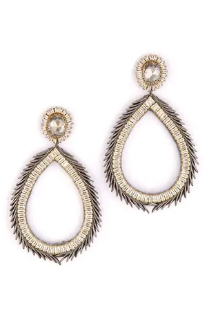 Deepa Gurnani Sydney Drop Earrings - Gunmetal