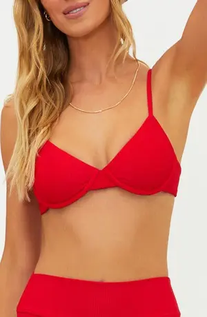 Beach Riot Camilla Underwire Bikini Top - Red