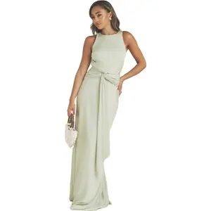 SIX STORIES Halter Neck Knot Detail Maxi Dress