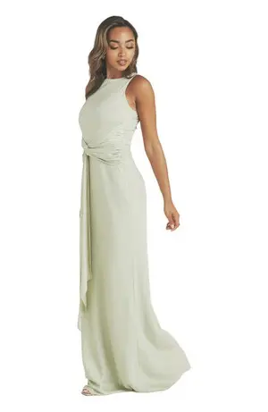 SIX STORIES Halter Neck Knot Detail Maxi Dress