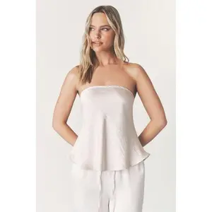 SIX STORIES Bandeau Satin Flippy Top