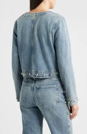 Rails Capistrano Crop Denim Jacket - Desert Sky Studded