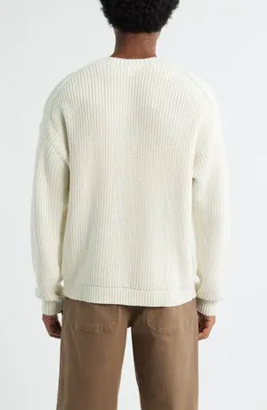 Bp. Oversize Cotton Crewneck Sweater - Ivory Egret
