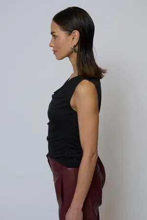 Central Park West Sleeveless Cowl Neck Top