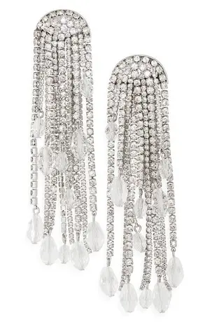 Carolina Herrera Teardrop Tassel Earrings - Silver