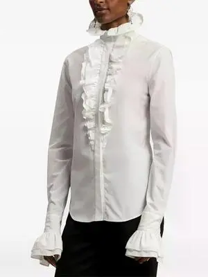 Ralph Lauren Ruffled High-neck Shirt