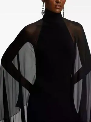 Ralph Lauren High-neck Cape Maxi Dress