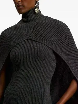 Ralph Lauren Ribbed Knit Turtleneck Cape Coat