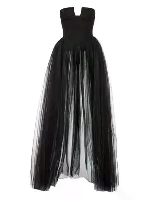 V:PM ATELIER Strapless Tulle-panel Top