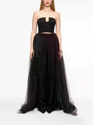 V:PM ATELIER Strapless Tulle-panel Top