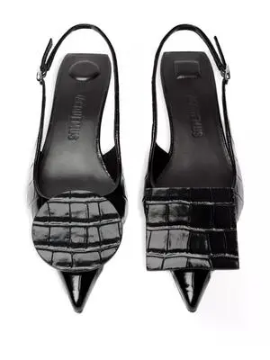 Jacquemus 40mm Duelo Crocodile-effect Pumps