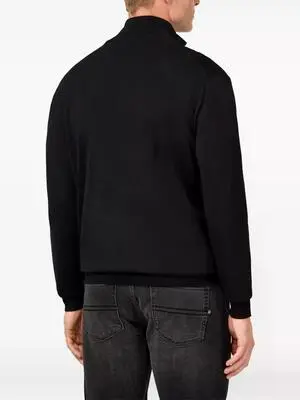Boggi Milano Half-zip Wool Sweater - Black