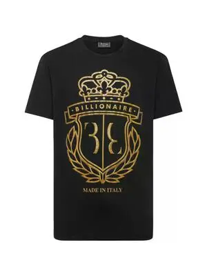 BILLIONAIRE Ss Crest Round-neck T-shirt - Black