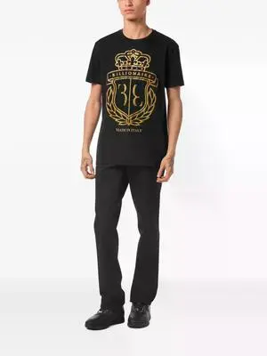 BILLIONAIRE Ss Crest Round-neck T-shirt - Black
