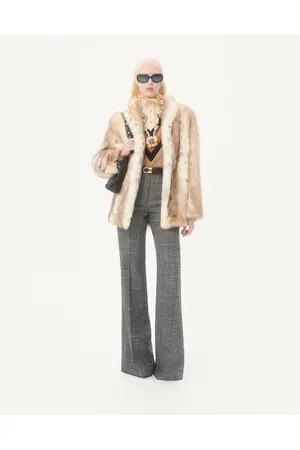 Valentino Garavani Lynx Print Shearling Coat - Neutral