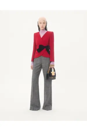 Valentino Garavani Wool Mouliné Palazzo Trousers